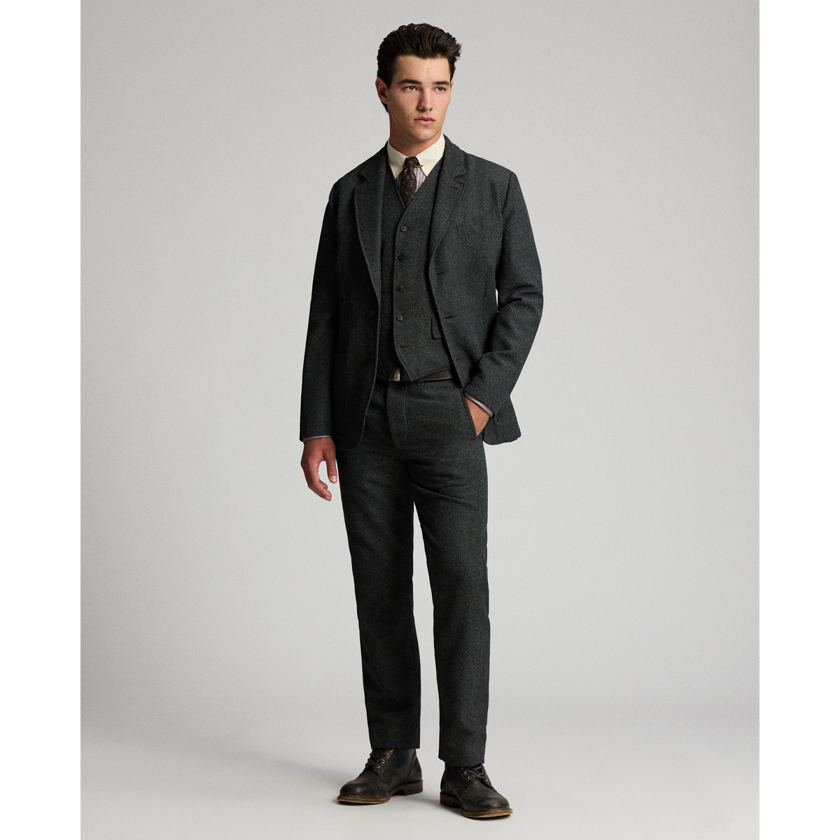 RALPH LAUREN Ralph Lauren Wool-Cotton Herringbone Twill Vest